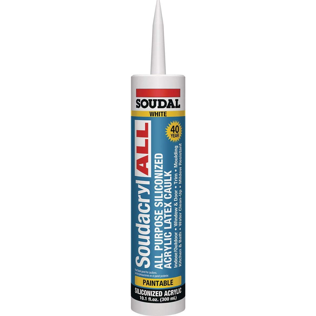 Siliconized Acrylic Latex Caulk, White, 10.1 fl. oz. Soudal – SUNICO