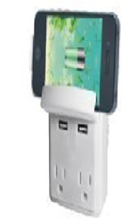 110/220-Volt 15 Amp 2 Outlet / 2.1 Amp 2USB Port Surge Portector Wall ...