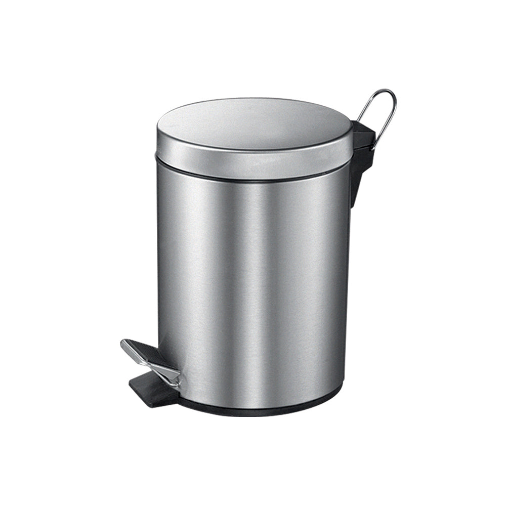 5L Classic Round Step Bin, Brushed stainless steel – SUNICO