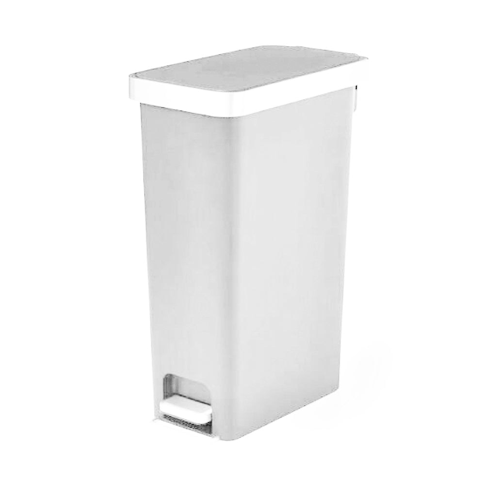 40L Rectangular White Plastic Step Bin – SUNICO