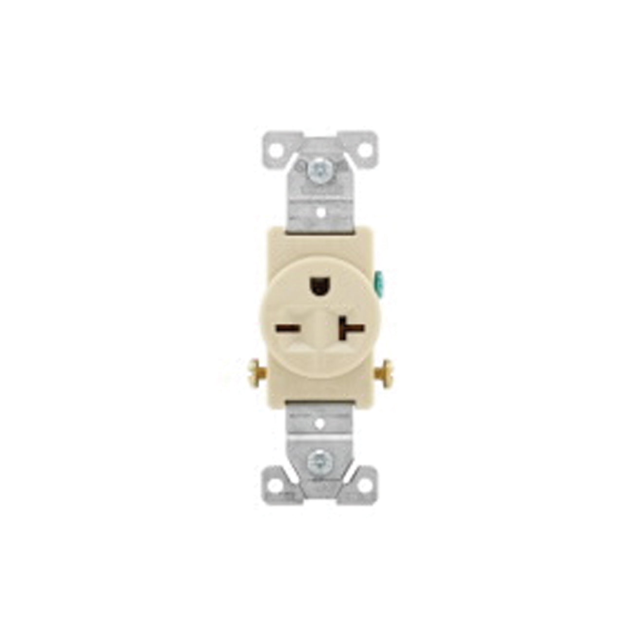 20 Amp commercial single receptacle, 250V, 6-20R, Ivory – SUNICO