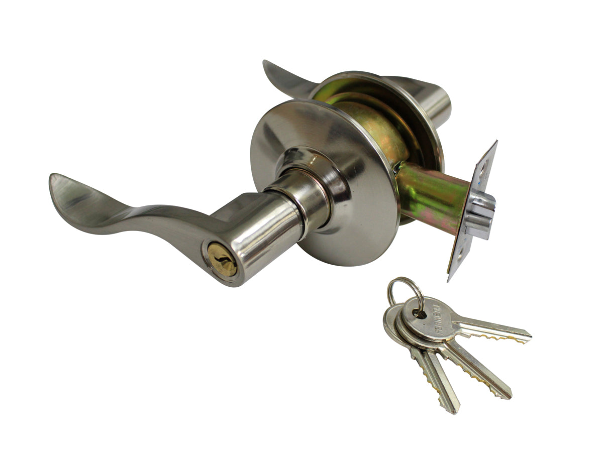 Satin Nickel Entry Lever Lock – SUNICO