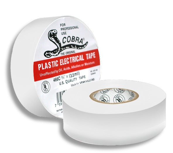 Electric Tape 3/4 x 60' Cobra, White – SUNICO