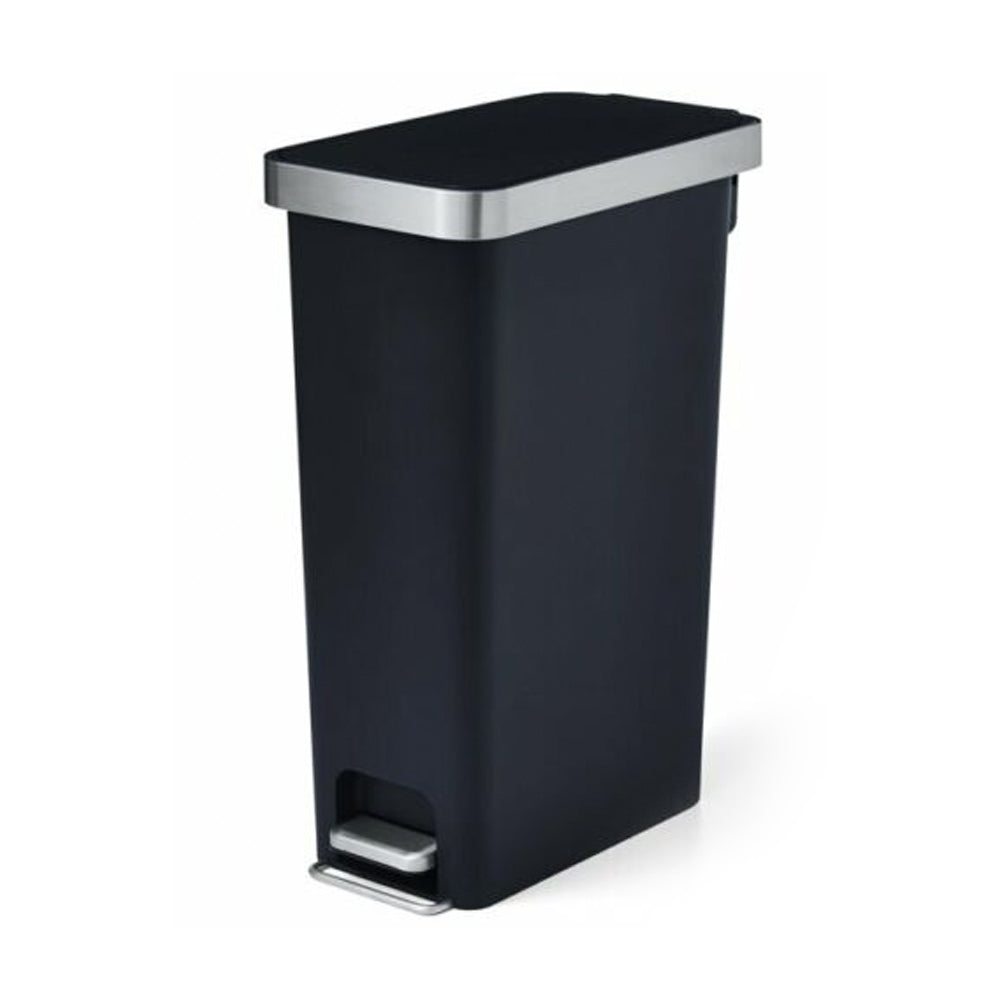 40L Rectangular Black Plastic Step Bin – SUNICO