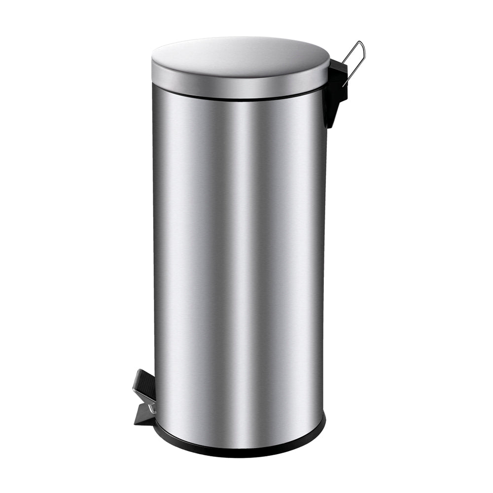 30L Round Step Bin, Brushed Stainless Steel – SUNICO